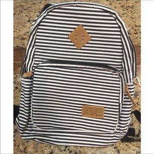 Bags | Stripe Backpack | Poshmark